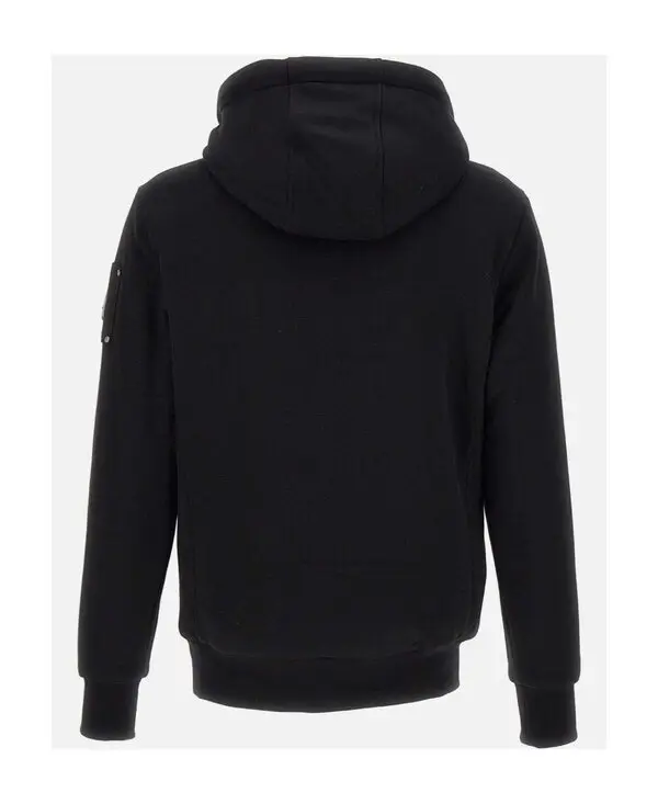 Moose Knuckles Logo-plaque Drawstring Zip-up Hoodie - Black