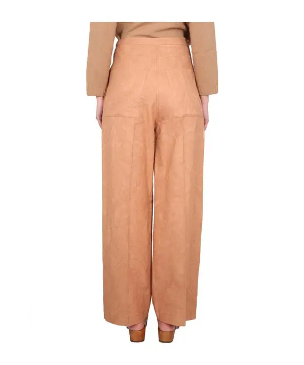 ALYSI High-waisted Wide-leg Trousers - Pink