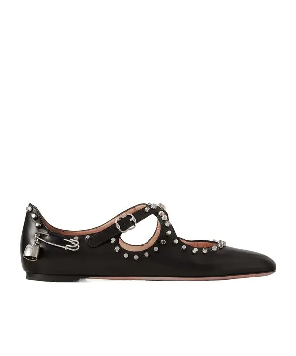 Bally Nailed Ballet Flats - Black