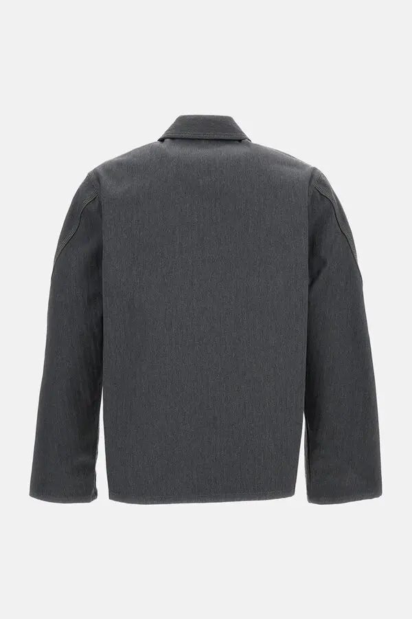 Givenchy Paris Logo Embroidered Denim Jacket - Grey