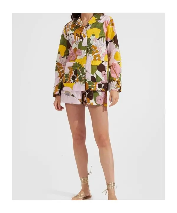 La DoubleJ Hammock Floral-print Cotton Shirt - Pink
