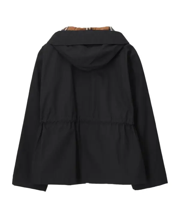 Burberry Plaid Hooded Long-sleeve Jacket