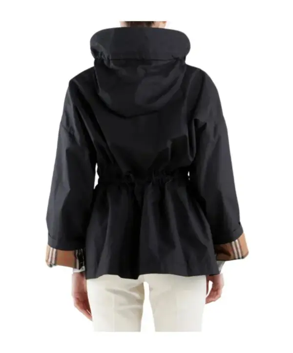 Burberry Plaid Hooded Long-sleeve Jacket