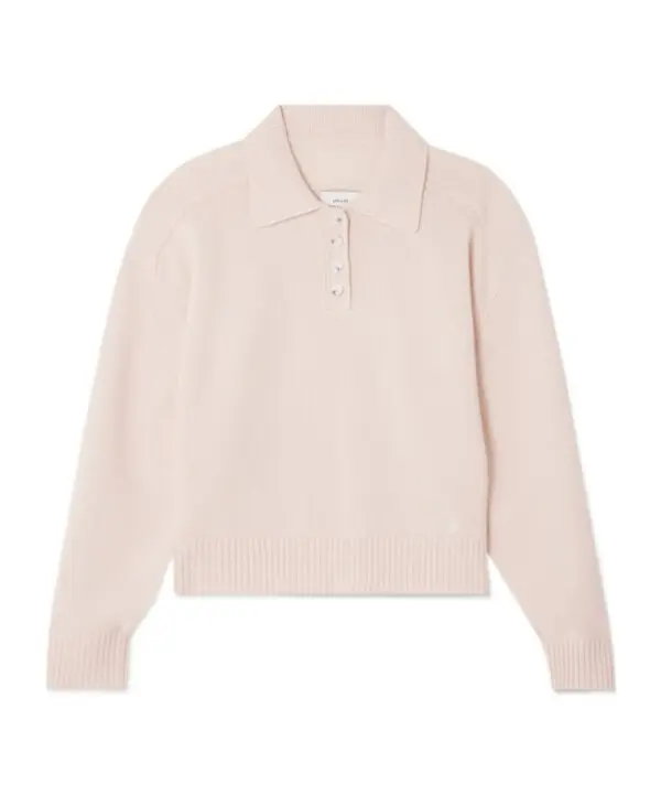 Loulou De Saison Homere Embroidered Cashmere Sweater - Lightpink