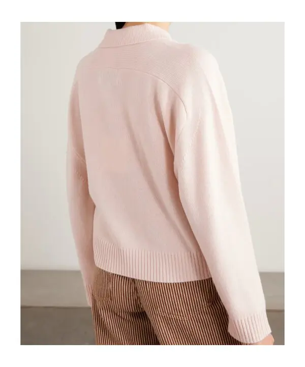 Loulou De Saison Homere Embroidered Cashmere Sweater - Lightpink