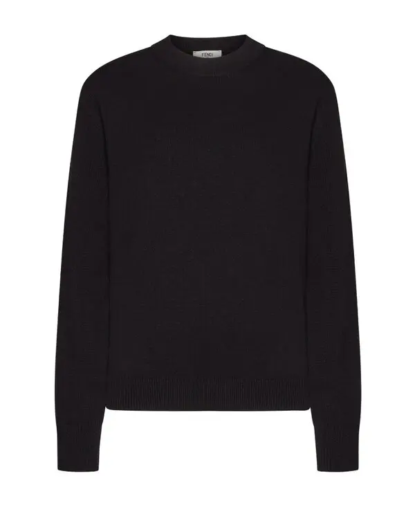 Fendi Crewneck Knitted Jumper With Ribbed Details