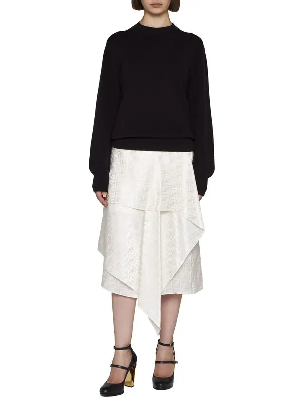 Fendi Crewneck Knitted Jumper With Ribbed Details