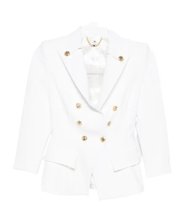 Elisabetta Franchi Structured Double-breasted Blazer - White