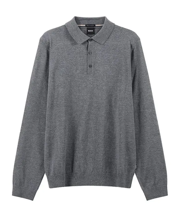 Hugo Boss Lancione Virgin Wool Polo Shirt - Gray