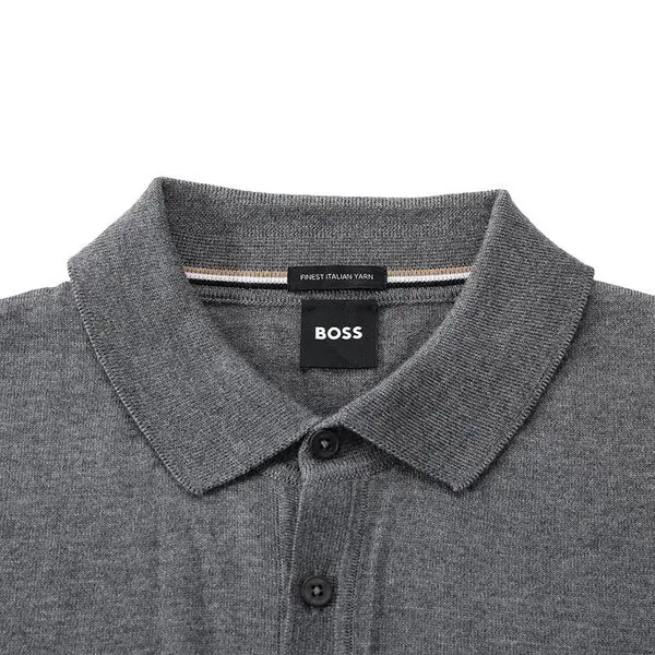 Hugo Boss Lancione Virgin Wool Polo Shirt - Gray