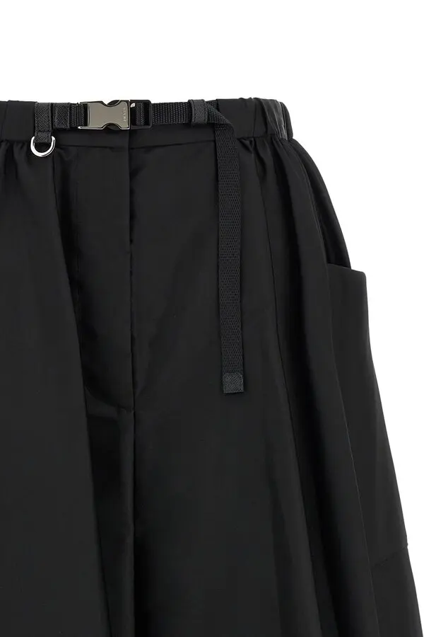 Prada Belted Pleated Skirt