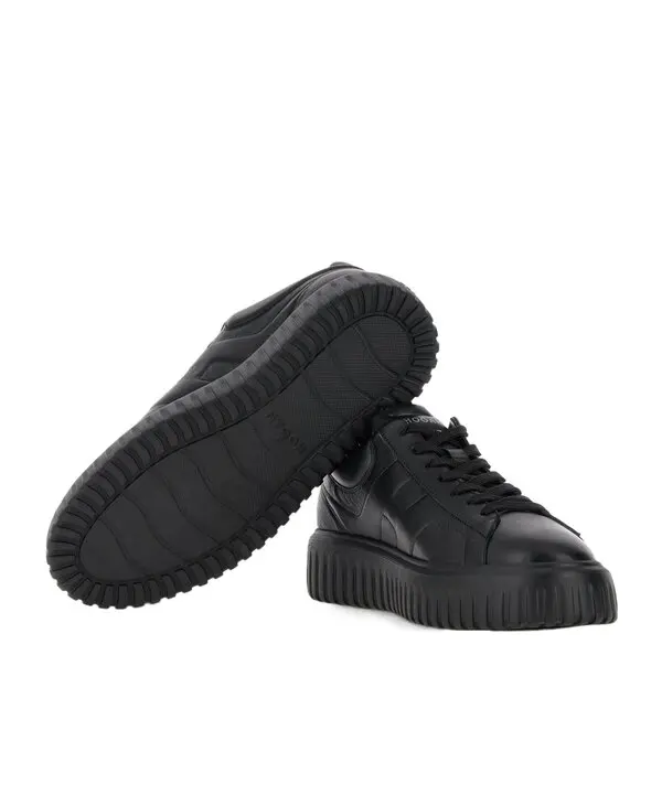 Hogan H-stripes Lace-up Sneakers - Black