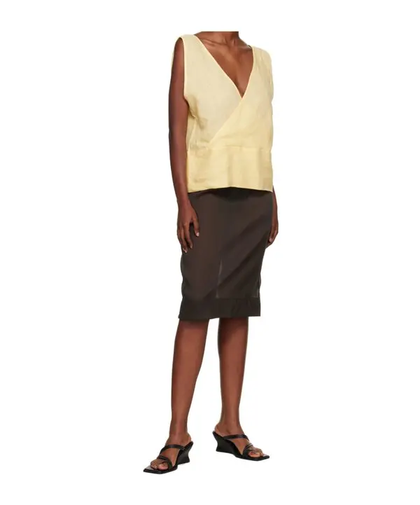 BASERANGE Wrap Top With V-neck And Open Back
