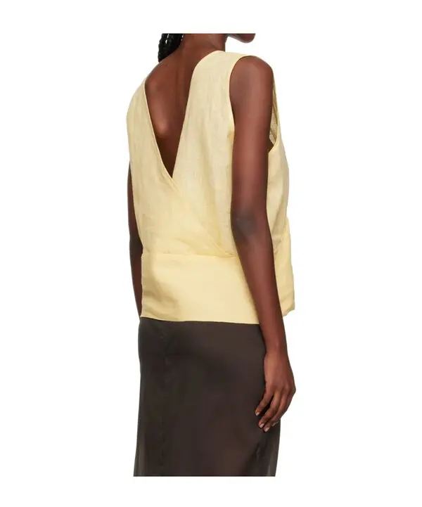 BASERANGE Wrap Top With V-neck And Open Back