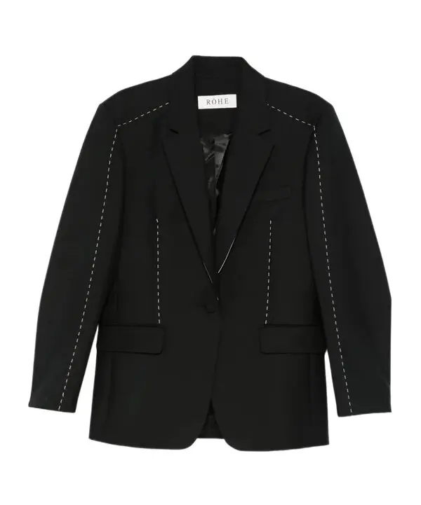 RÓHE Contrast-stitching Single-breasted Blazer