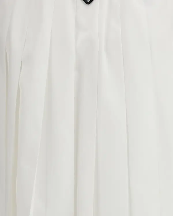 Prada Drawstring Pleated Midi Skirt - White