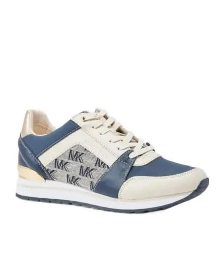 Michael Kors Logo Jacquard Paneled Leather Sneakers