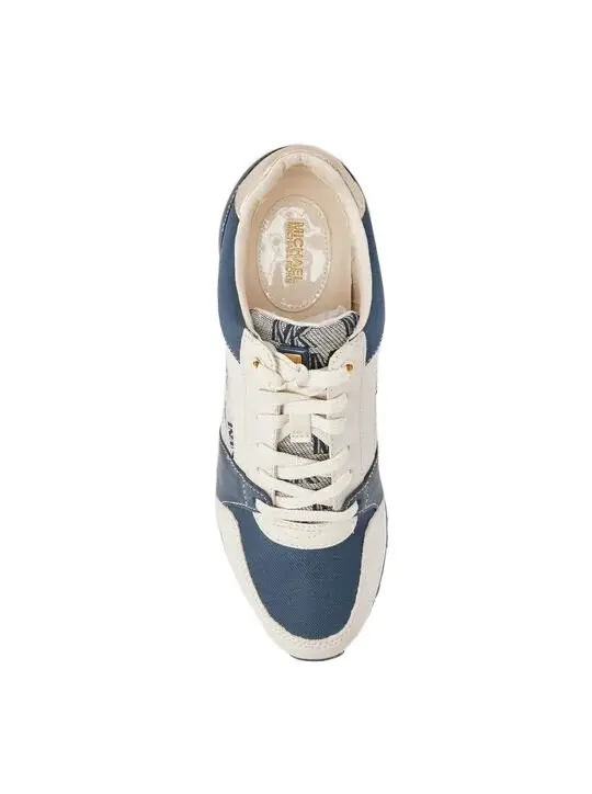 Michael Kors Logo Jacquard Paneled Leather Sneakers