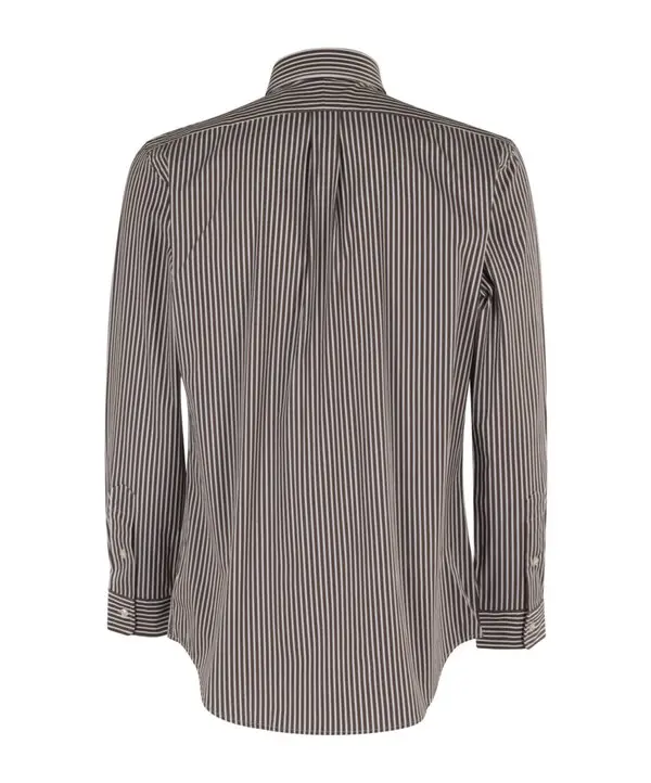Polo Ralph Lauren Polo Pony-embroidered Striped Shirt - Gray