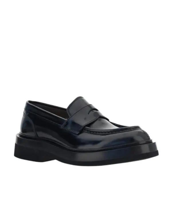 Santoni Round Toe Slip-on Loafers