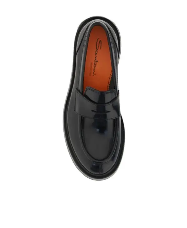 Santoni Round Toe Slip-on Loafers