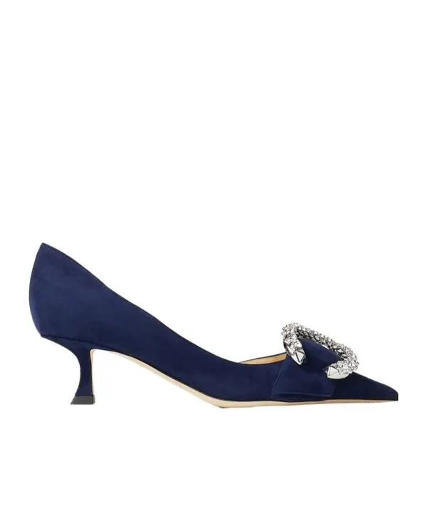 JIMMY CHOO Melva D'orsay Pointed Heels With Crystal Buckles