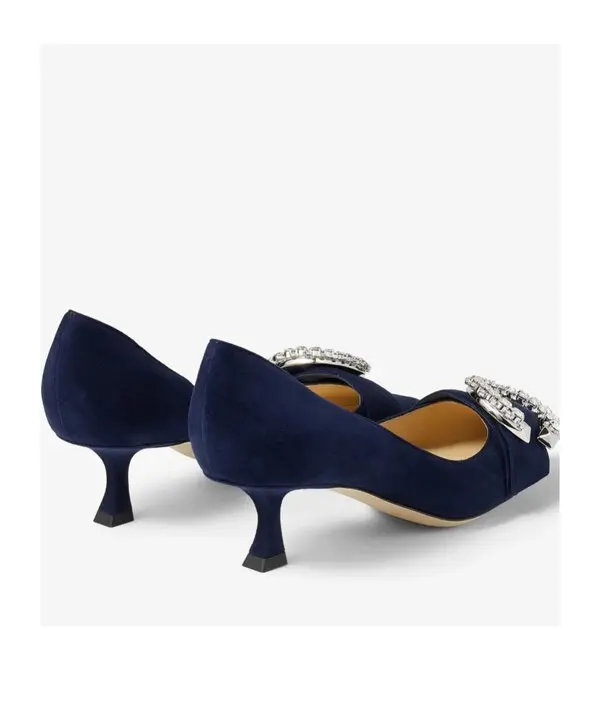 JIMMY CHOO Melva D'orsay Pointed Heels With Crystal Buckles