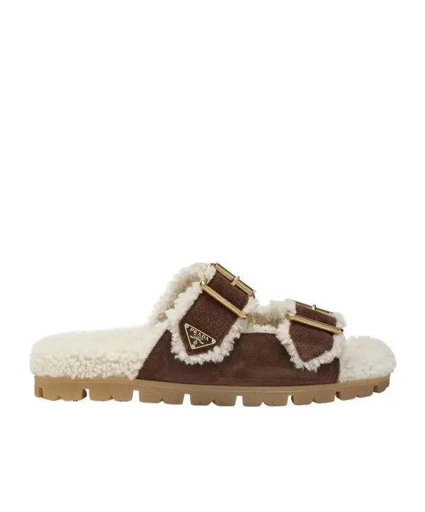 Prada Open-toe Sandals With Adjustable Buckle Closure - Cocoa Brown