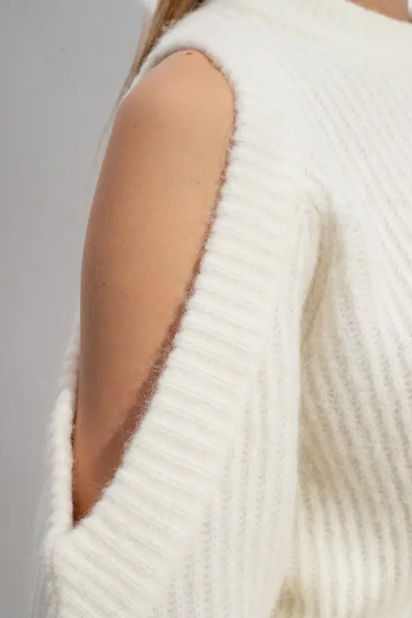 GANNI Cold-shoulder Crewneck Jumper
