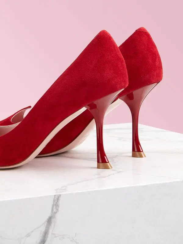 ROGER VIVIER I Love Vivier" Pointed-toe Pumps - Red