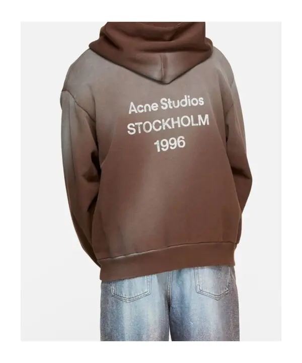 Acne Studios Logo Back Hoodie - Chocolate Brown