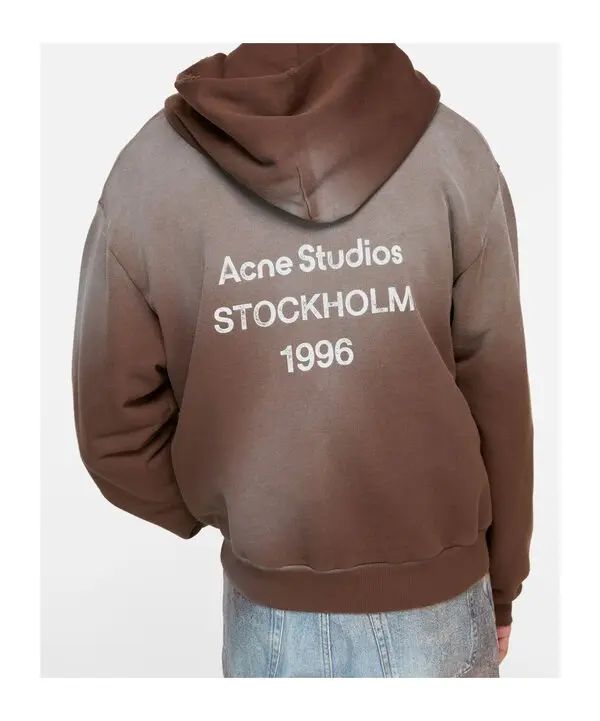 Acne Studios Logo Back Hoodie - Chocolate Brown