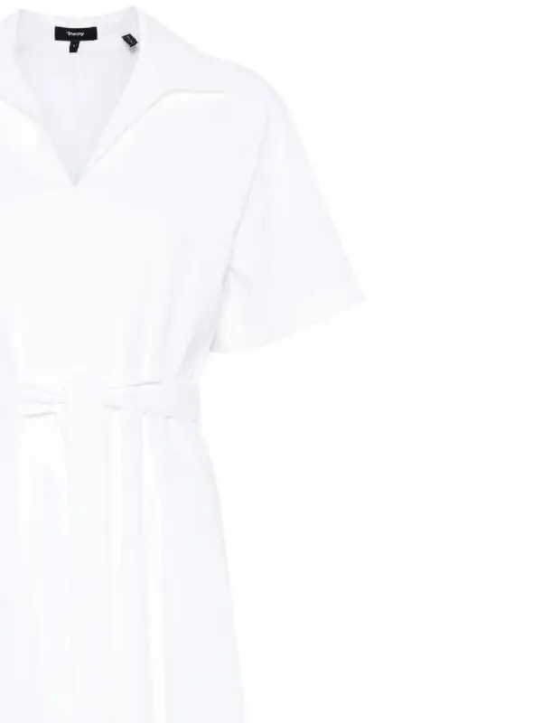 Theory Short-sleeve Belted Midi Dress
