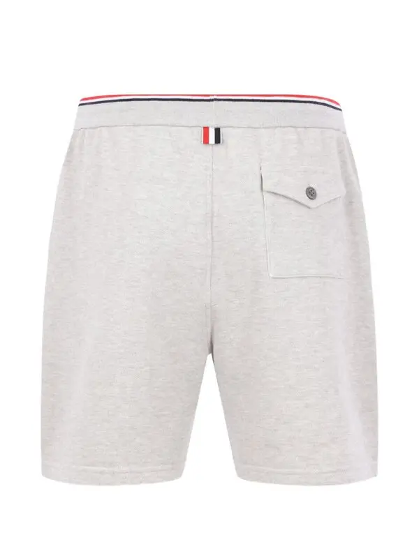 Thom Browne Drawstring Shorts With Signature Striping - Gray