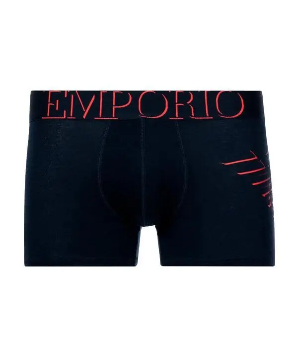 Emporio Armani Navy Blue Logo Boxers - Black