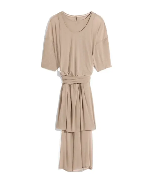 LEMAIRE Double Layer Sheer Mesh Dress - Nude