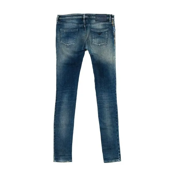 Emporio Armani Logo Straight Jeans - Blue
