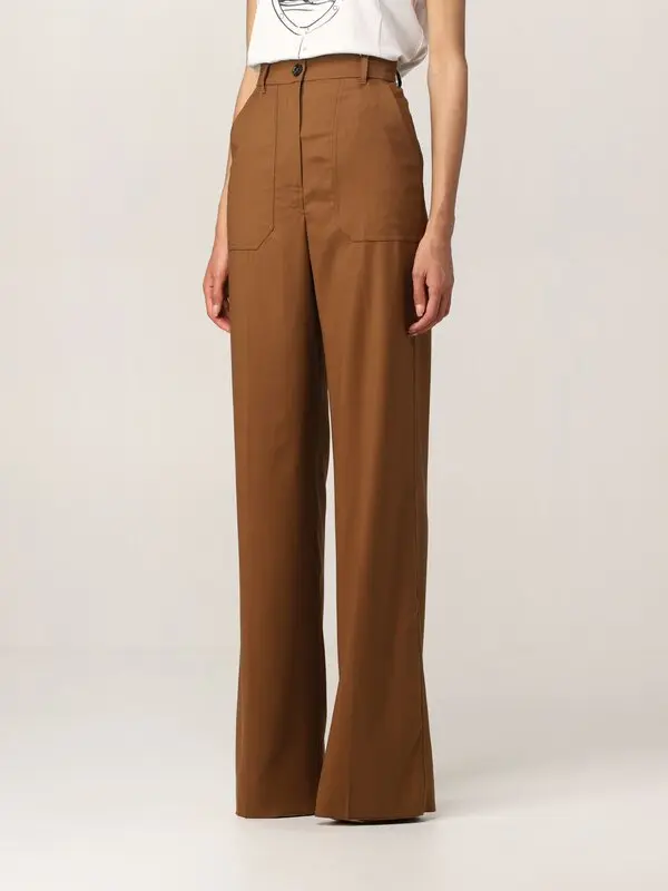 Max Mara Tailored Wide-leg Trousers With Monogram Detail
