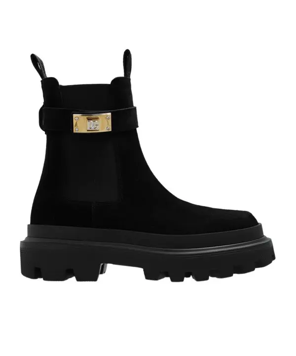 Dolce & Gabbana Dg Logo Plaque Ankle Boots