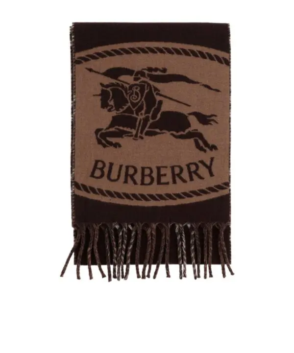 Burberry Reversible Knight Stamp Scarf - Brown