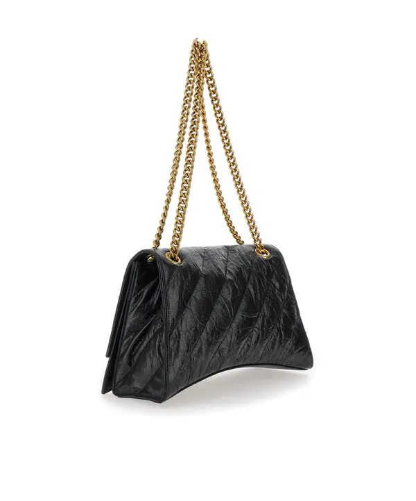 Balenciaga Medium Crush Shoulder Bag - Black