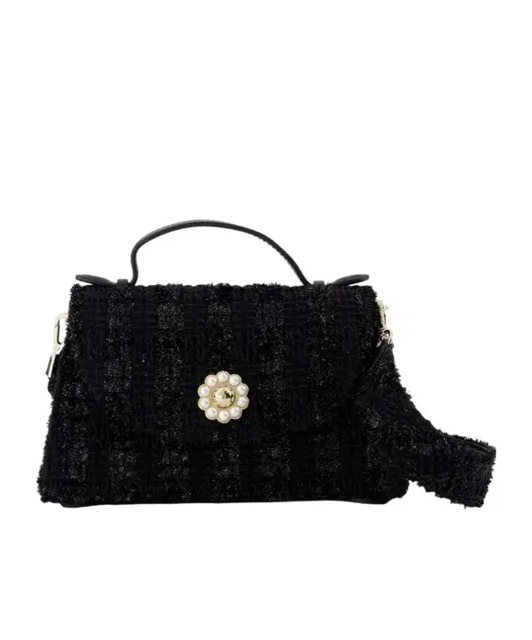 Simone Rocha Valentine Pearl Embellished Tweed Mini Bag
