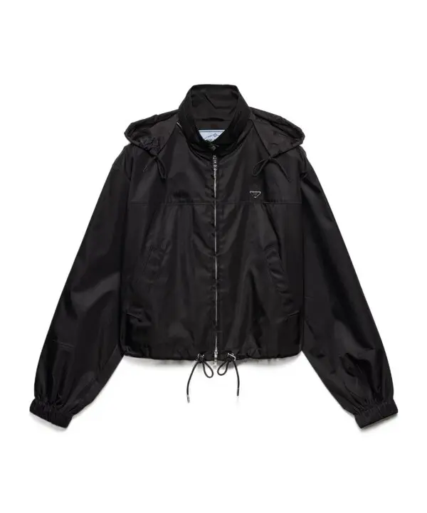Prada Logo Plaque Hooded Jacket