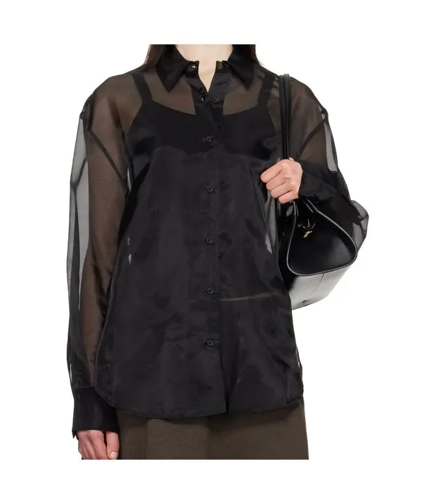 THE FRANKIE SHOP Sheer Long Sleeve Shirt