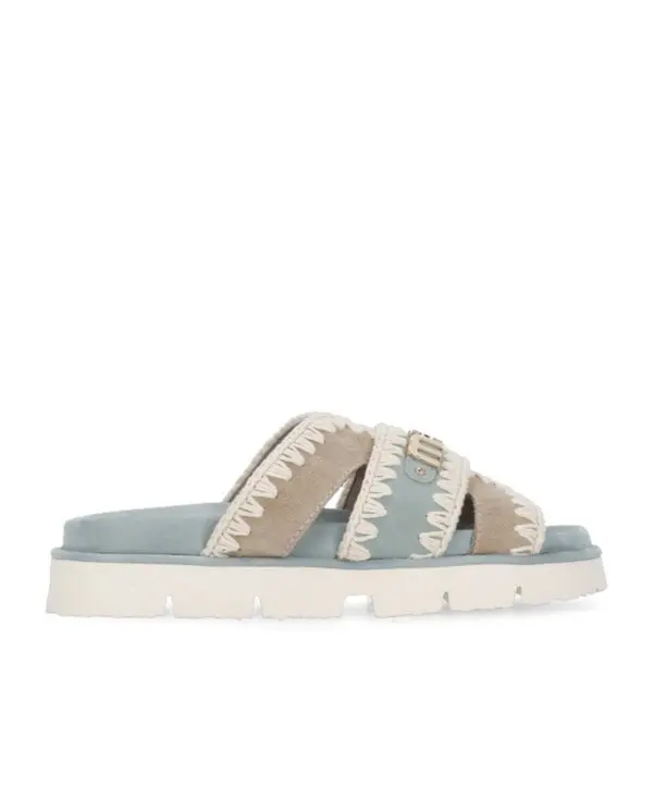 Mou Bio Slip-on Sandals With Braided Detail - Pink
