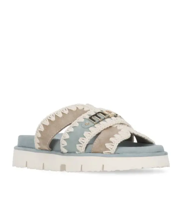 Mou Bio Slip-on Sandals With Braided Detail - Pink