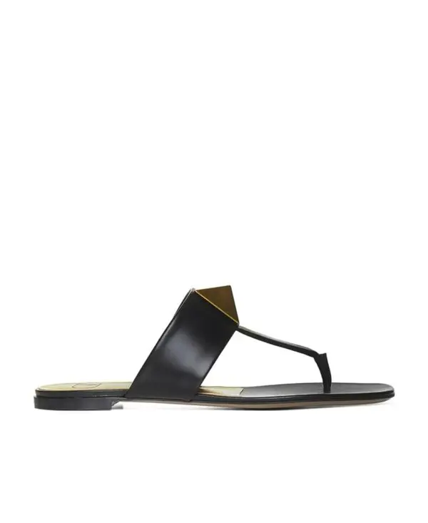 Valentino Garavani Open Toe Flat Sandals With Stud Detailing