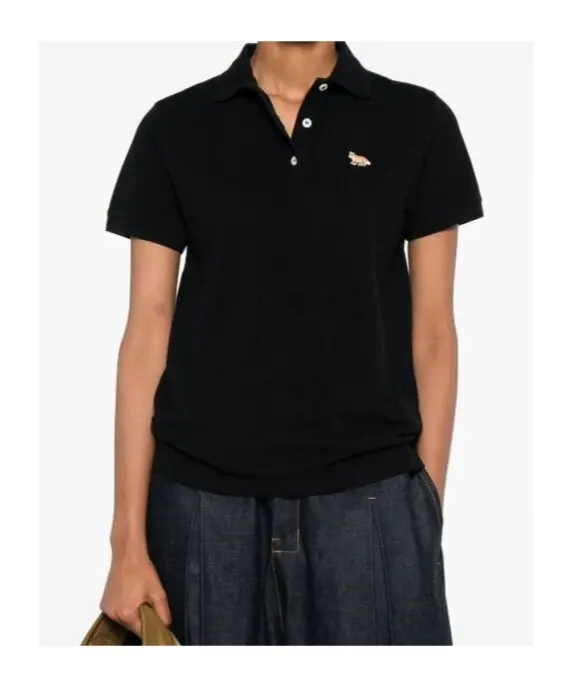 Maison Kitsuné Fox Embroidered Short Sleeve Polo Shirt