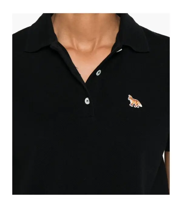 Maison Kitsuné Fox Embroidered Short Sleeve Polo Shirt