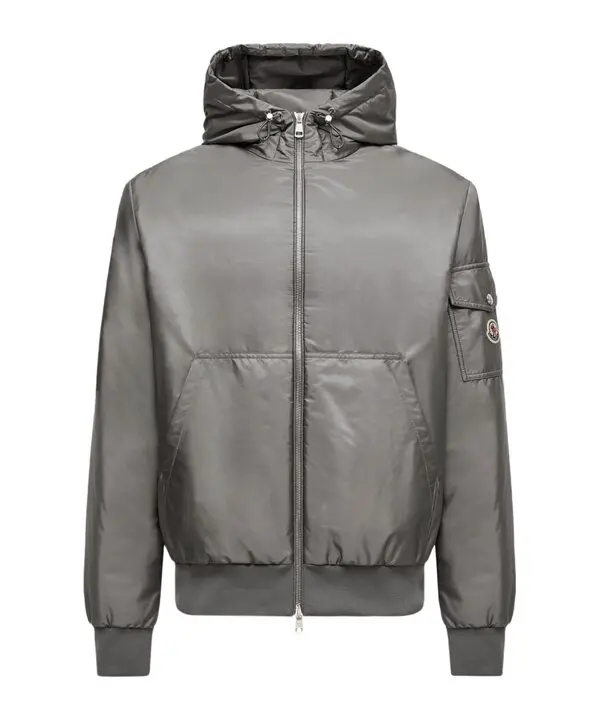 Moncler Poiliot Hooded Short Down Jacket - Gray